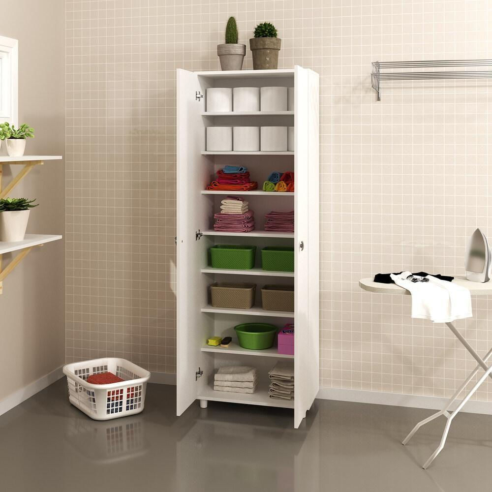 Armário Lavanderia Multiuso Com 2 Portas Cr30005 Branco - Mais Correios