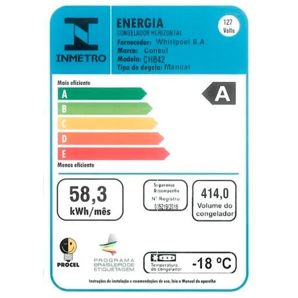 Freezer/Refrigerador Consul Horizontal C/414 Lts/2P Branco - Mais Correios