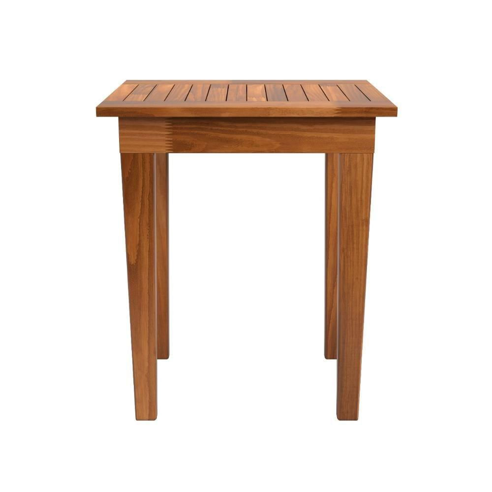 Mesa Lateral 50x35 Ripada Madeira Rustica Castanho