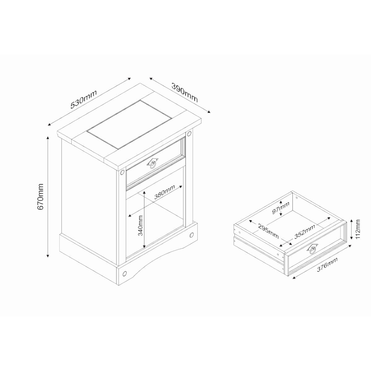 Mesa de Cabeceira em Madeira Branco Rústico 1 Gaveta Marin Brasil ...