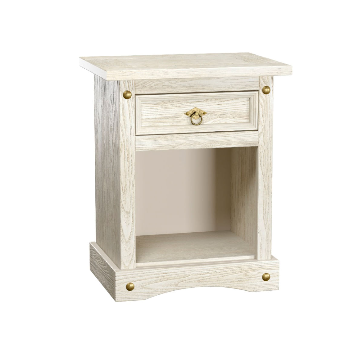 Mesa de Cabeceira em Madeira Branco Rústico 1 Gaveta Marin Brasil ...